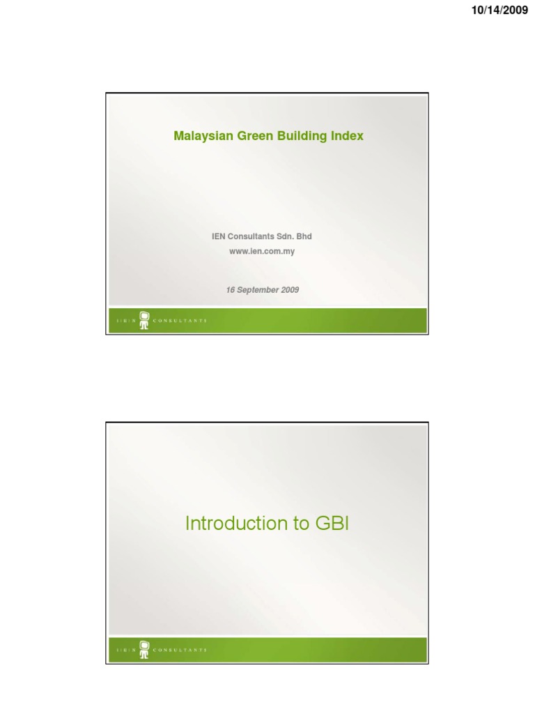 Introduction To GBI: Malaysian Green Building Index | PDF | Technology ...