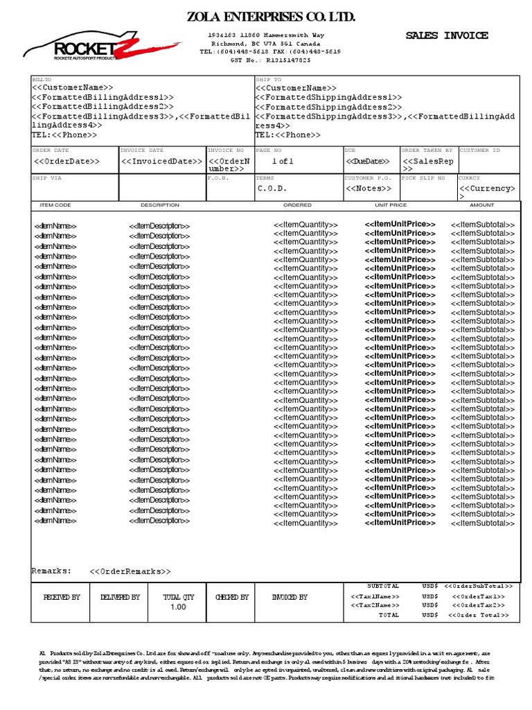 Inflow Invoice Template | PDF | Invoice | Business Documents