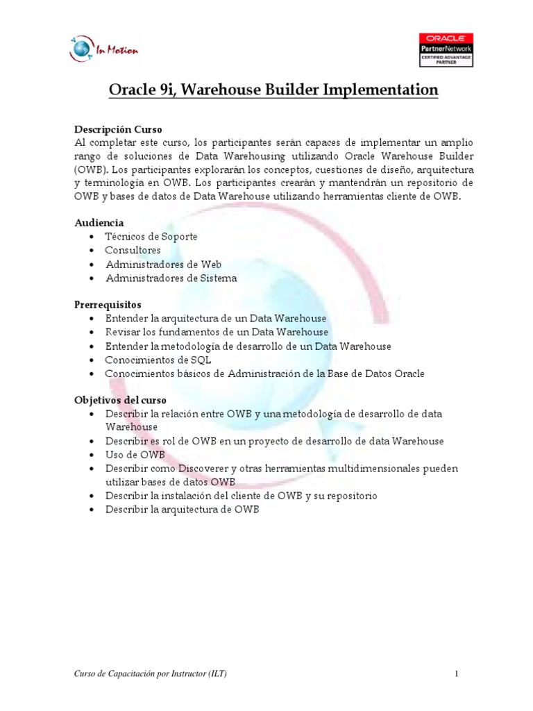 Oracle Warehouse Builder Implementacion | Descargar gratis PDF | Oracle ...