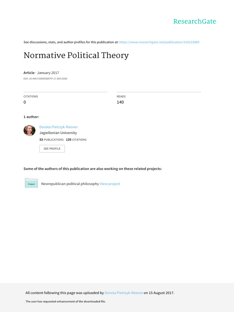 Normative Political Theory | PDF | Normative | Theory