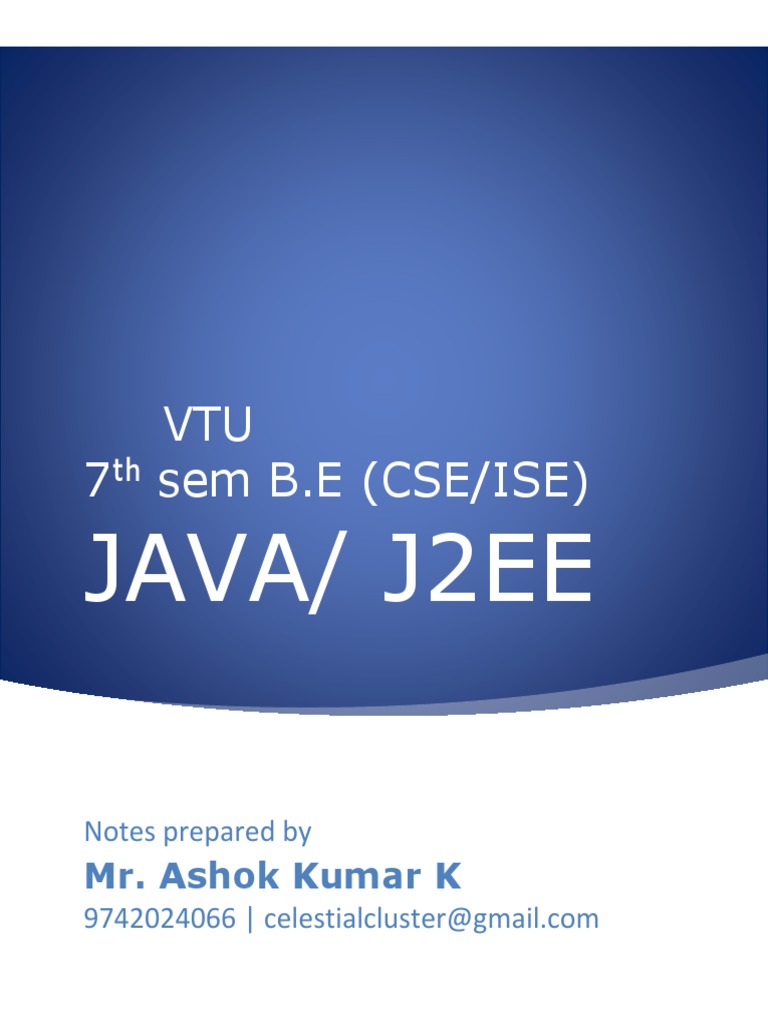 Java 7th Sem Ashokkumar | PDF | Java (Programming Language) | Data Type
