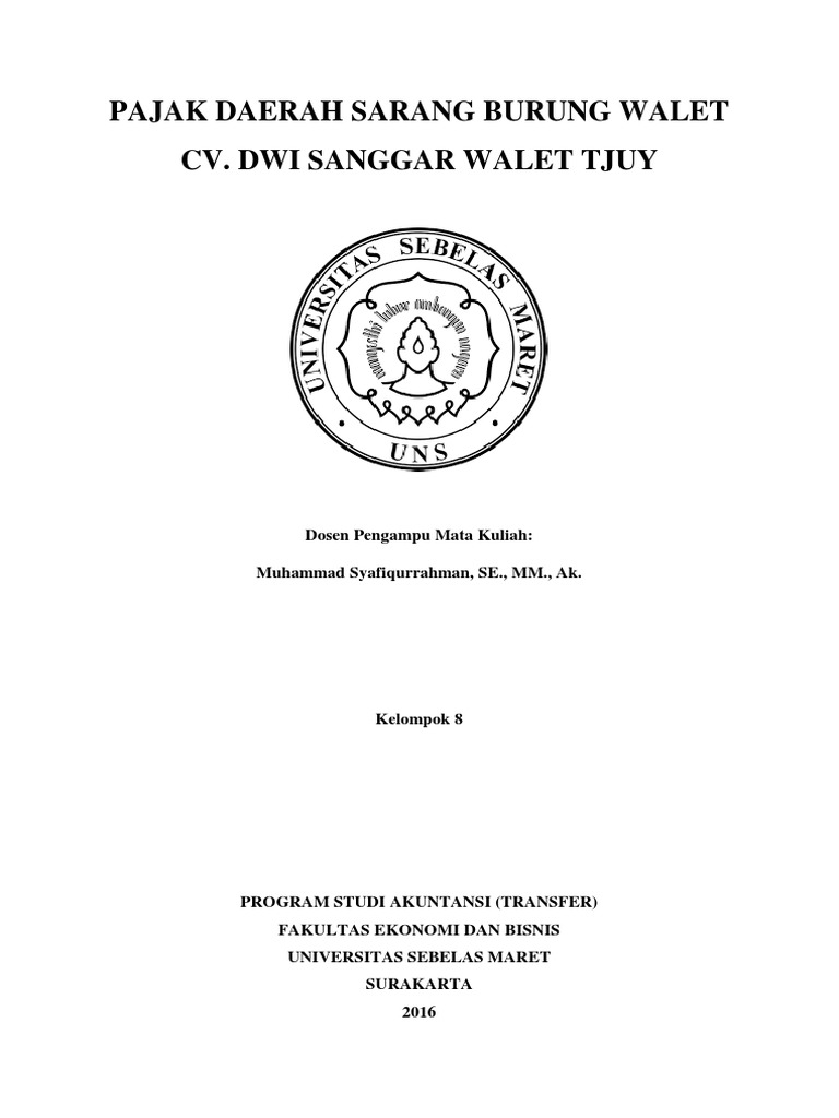 Pajak Sarang Burung Wallet | PDF