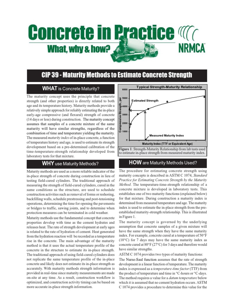Maturity Method To Estimate Concrete Strength Pdf Strength Of Materials Concrete