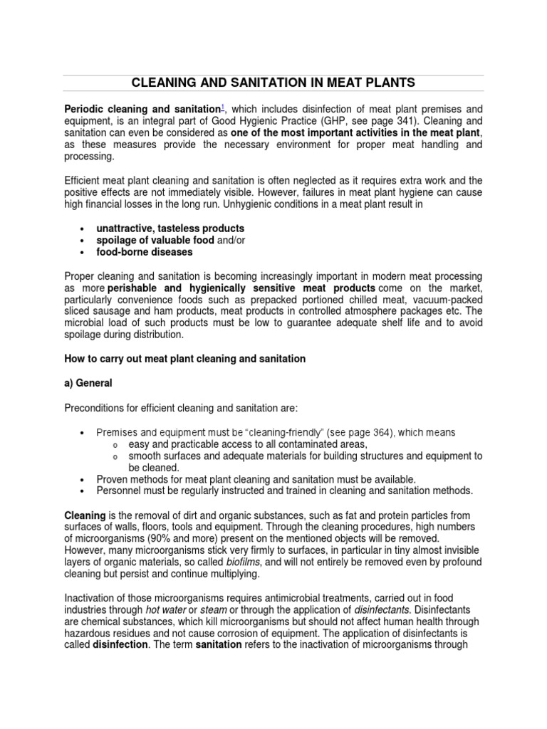 REF - Cleaning & Sanitation FAO | PDF | Disinfectant | Surfactant