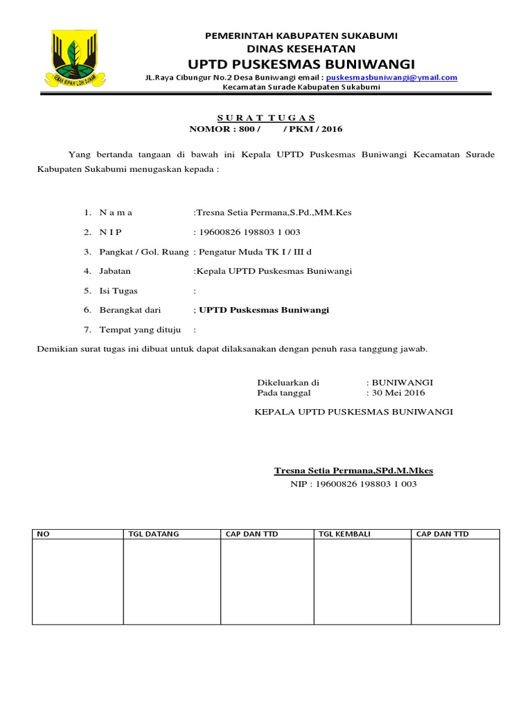 Surat Tugas Dan SPPD | PDF