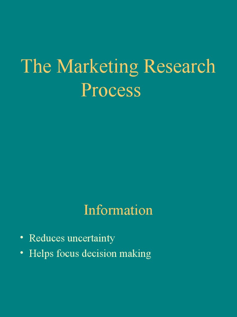 Marketing Research Process Overview | PDF | Market (Economics) | Causality