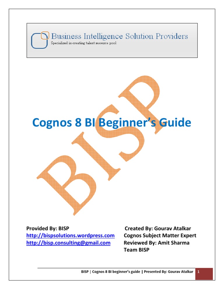 Cognos 8 BI Beginner's Guide | PDF | Computer Engineering | Computing