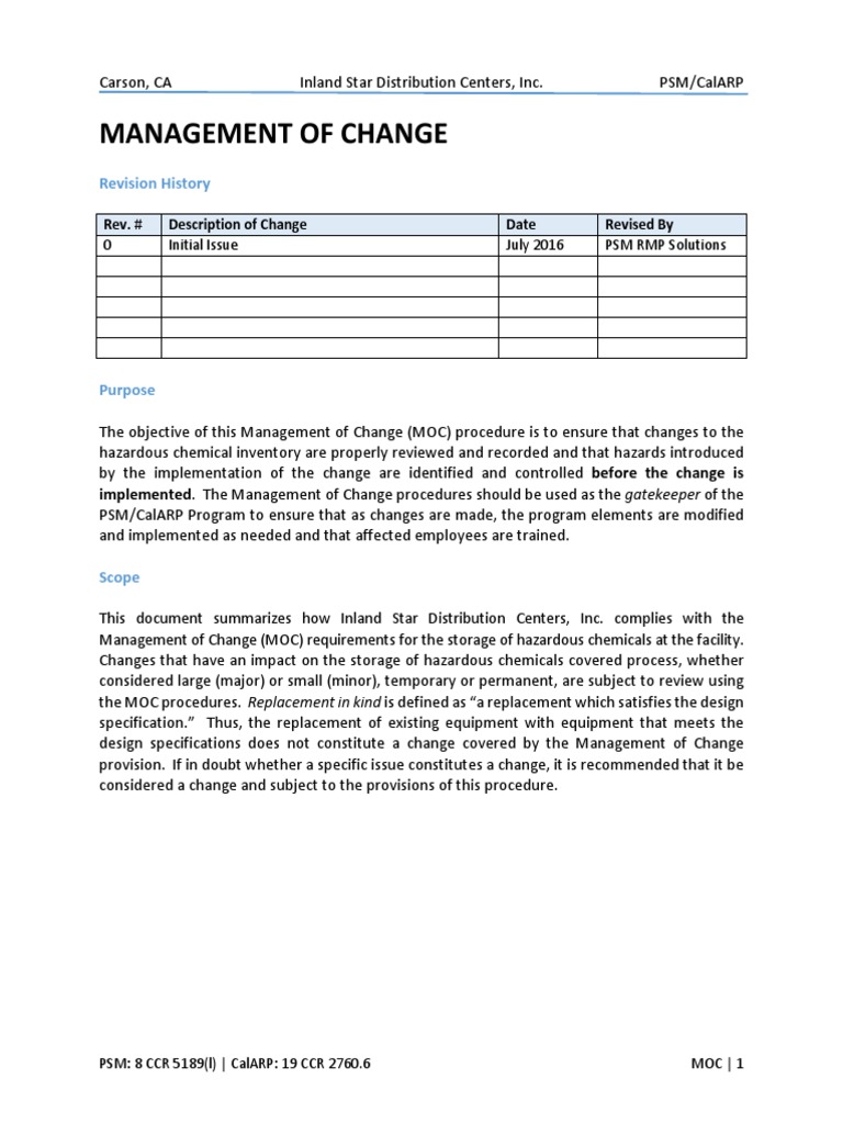 09 - Management of Change | PDF | Dangerous Goods | Safety