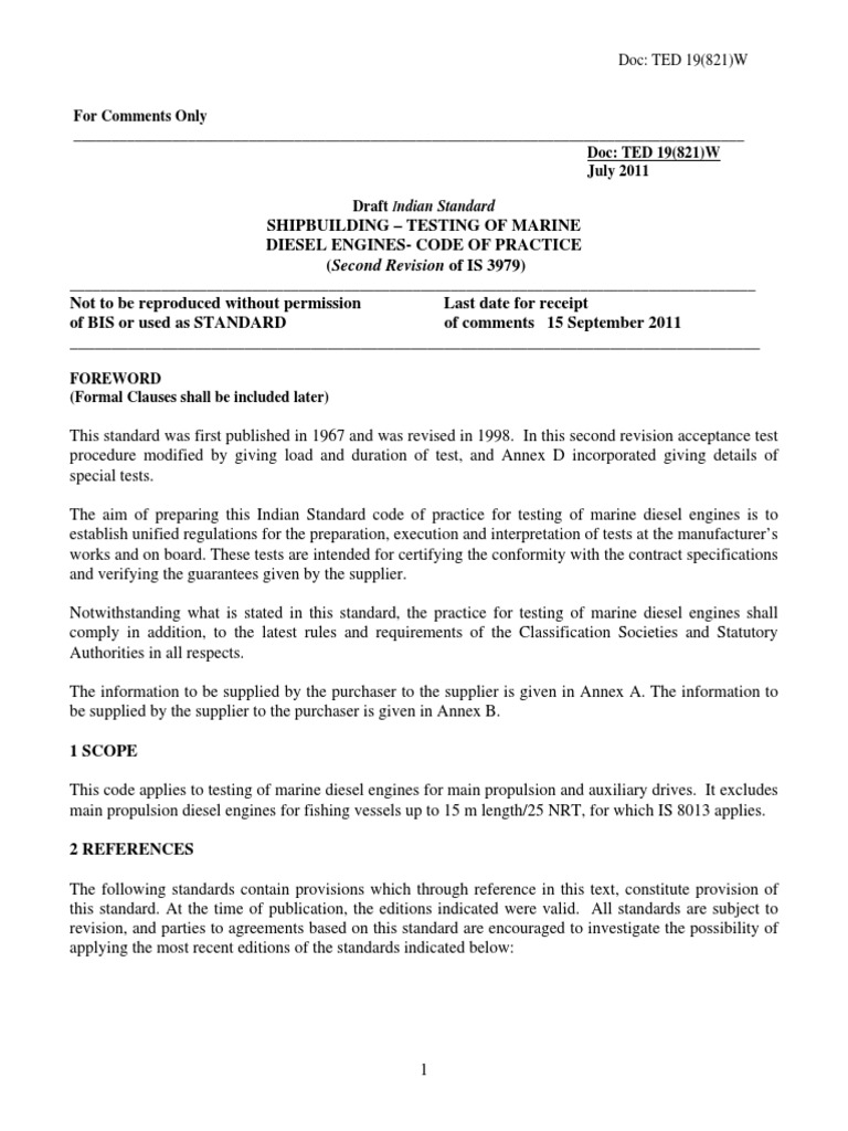 Marine Diesel Engine Testing Standards | PDF | Internal Combustion ...