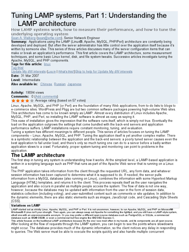 Understanding The LAMP Architecture | PDF | Transmission Control ...