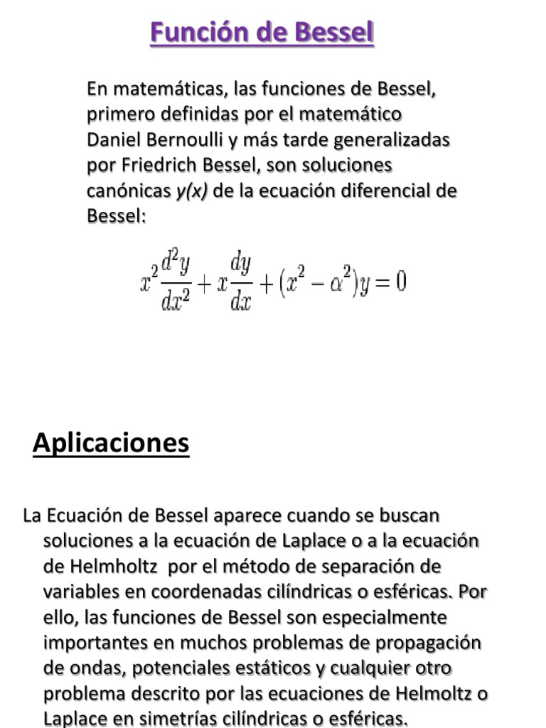 Función de Bessel | Análisis complejo | Ecuaciones