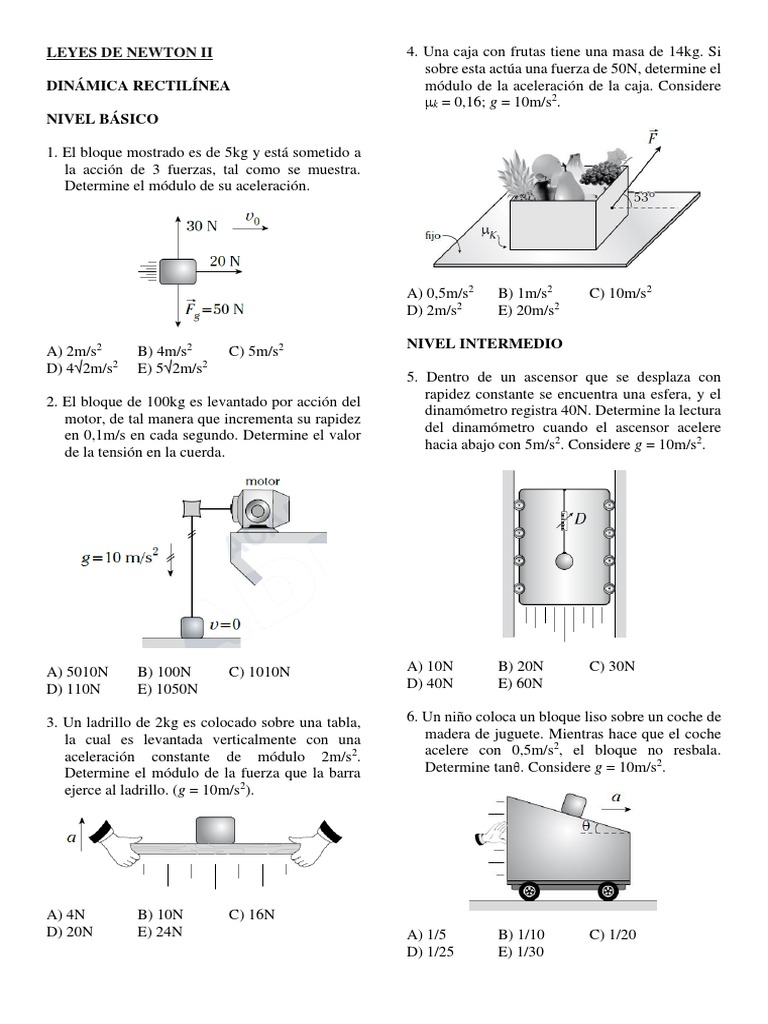 Leyes de Newton II | PDF | Fricción | Las leyes del movimiento de Newton Leyes de Newton II | PDF | Fricción | Las leyes del movimiento de Newton
