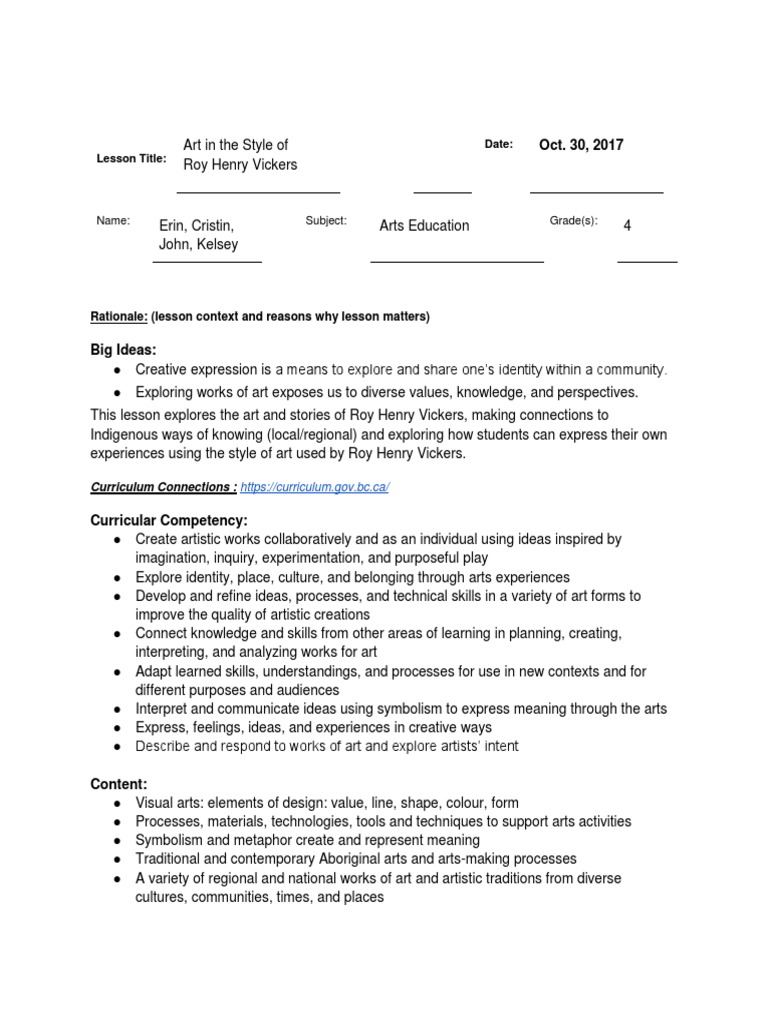 Visual Art Assignment 1-2 | PDF | Curriculum | Creativity