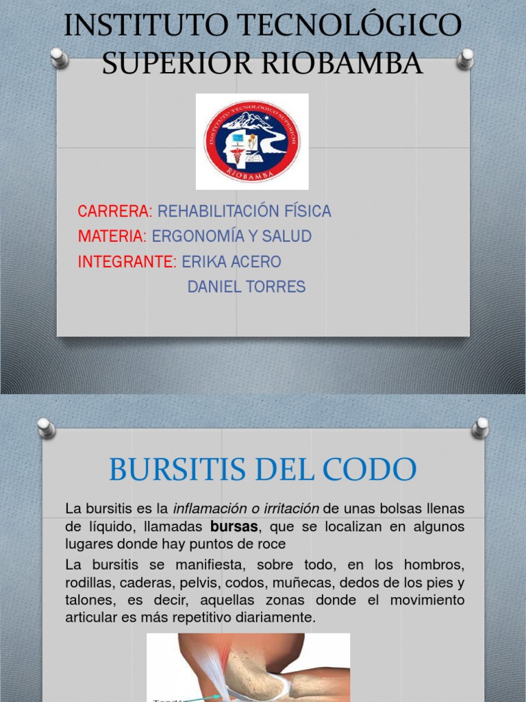 Bursitis del Codo: Causas y Tratamiento | PDF | Dolor | Rodilla