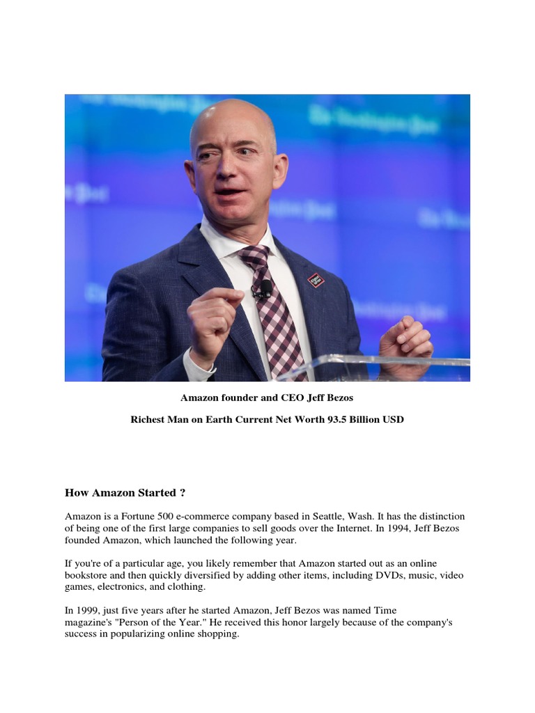 Jeff Bezos: Amazon's Founding Journey | PDF | Amazon.Com | Companies