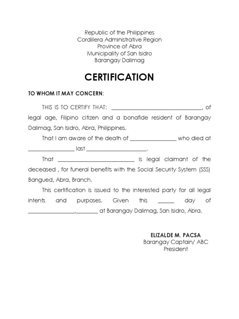 Certification: To Whom It May Concern | PDF