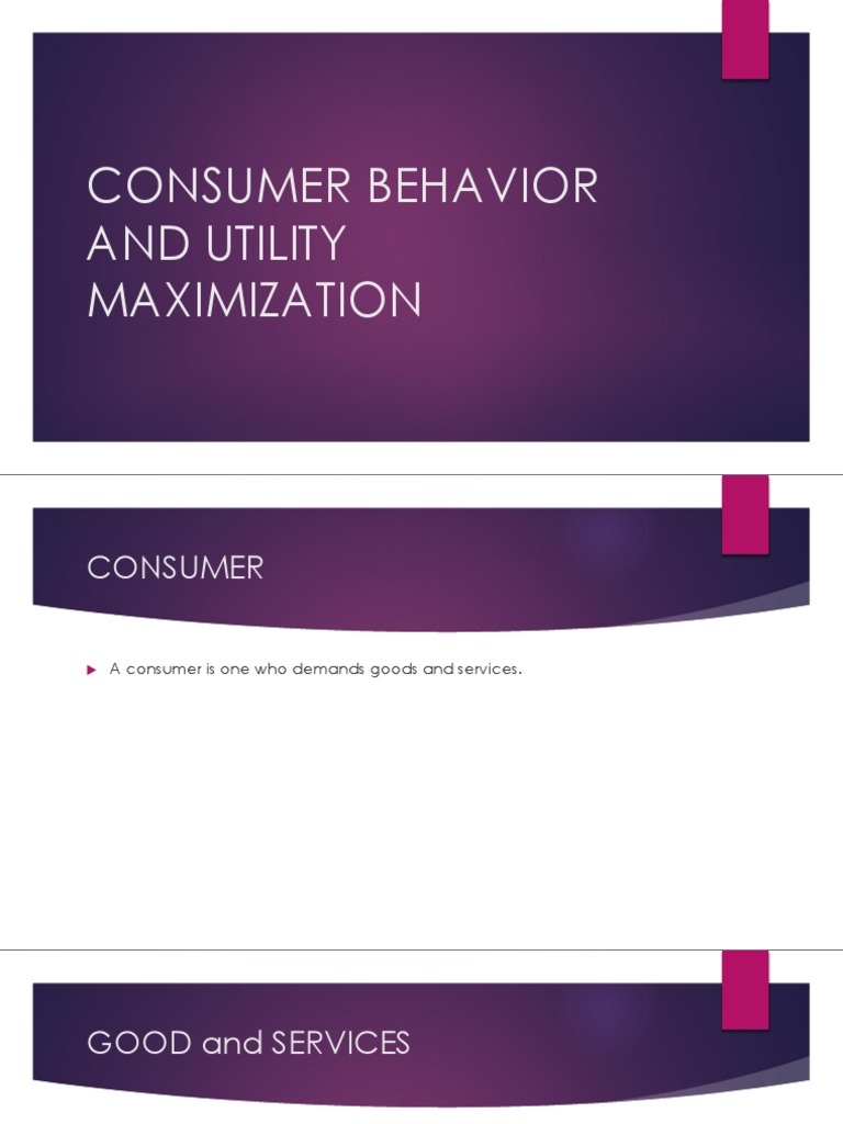 Consumer Behavior & Utility Guide | PDF | Utility | Marginal Utility