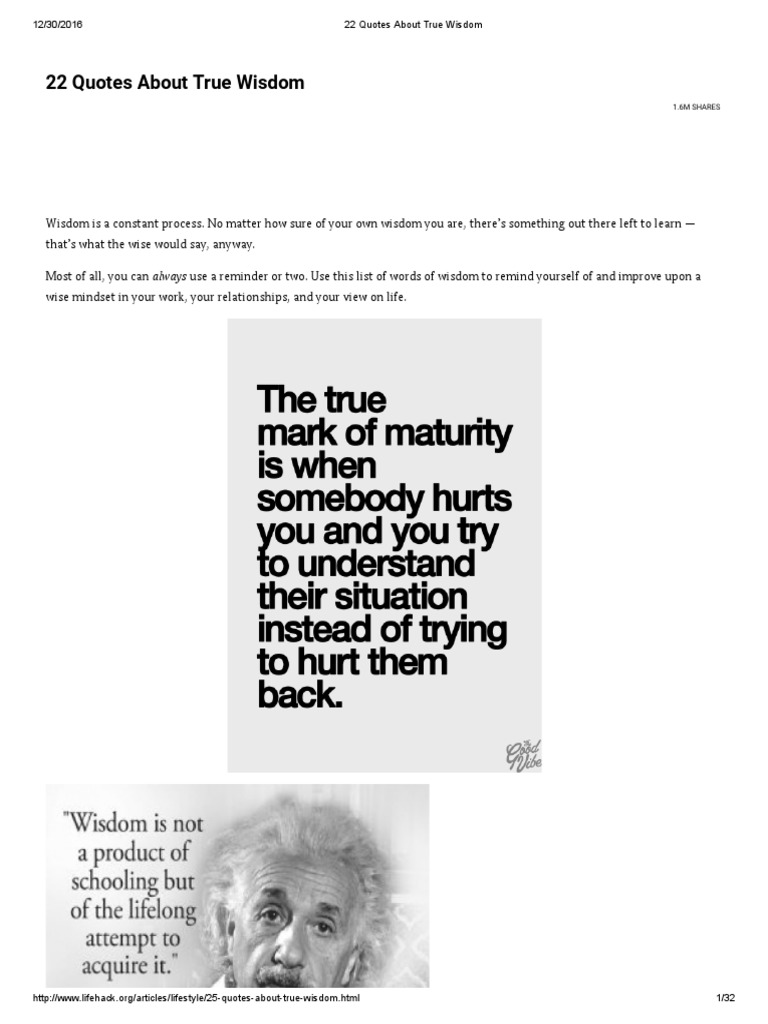 22 Quotes About True Wisdom | PDF