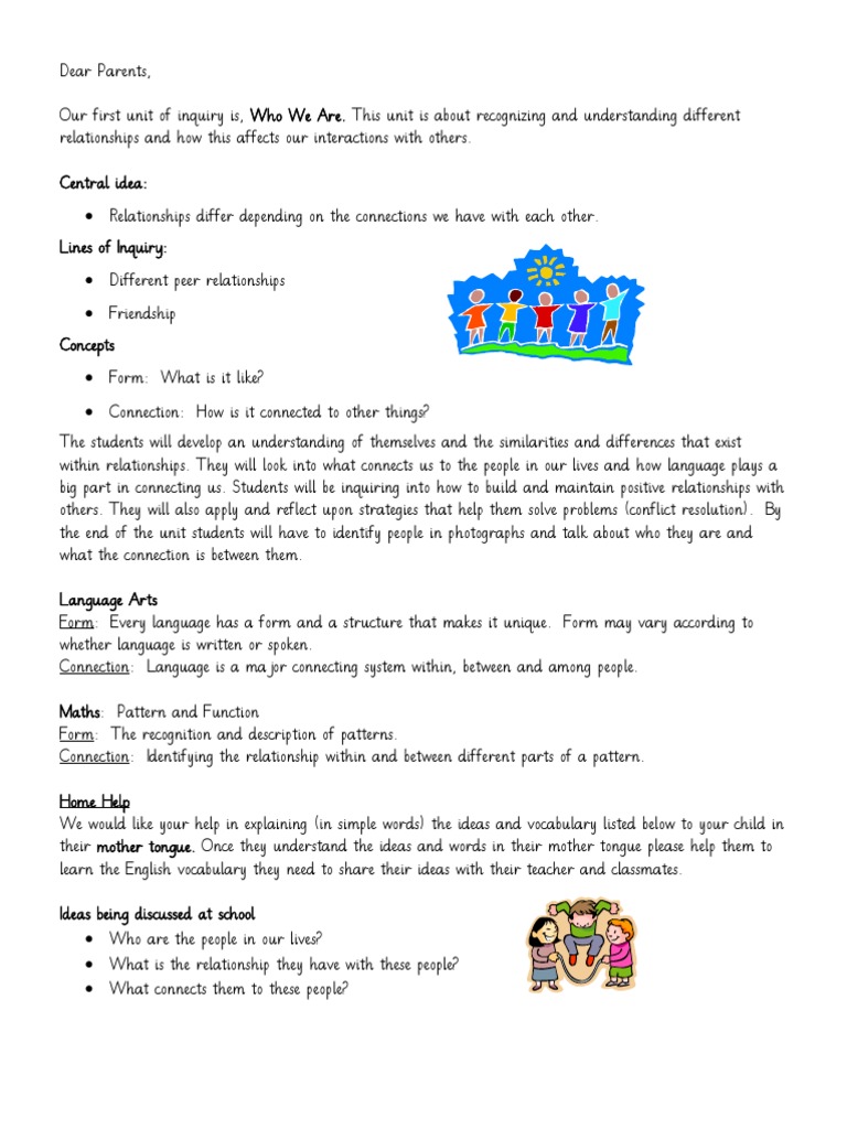 Unit of Inquiry: Who We Are | PDF | Vocabulary | Friendship