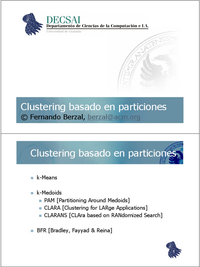 41 Clustering - Partitional | PDF | Algoritmos y Estructuras de Datos | Áreas de informática