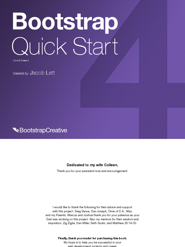 Sample Bootstrap 4 Quick Start | PDF | Bootstrap (Front End Framework ... Sample Bootstrap 4 Quick Start | PDF | Bootstrap (Front End Framework ...