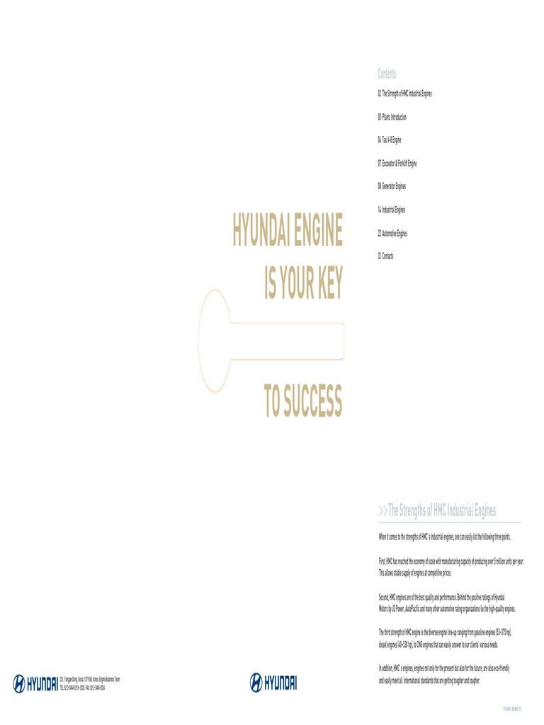 Hyundai Engine Specifications Overview | PDF | Diesel Engine | Engines