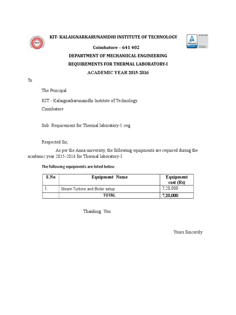 Thermal I Lab Requirement | PDF