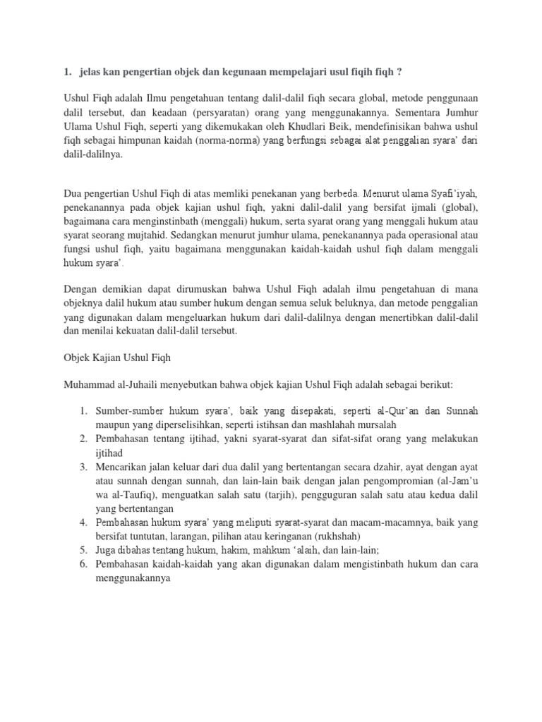 Tujuan Dan Fungsi Ushul Fiqh