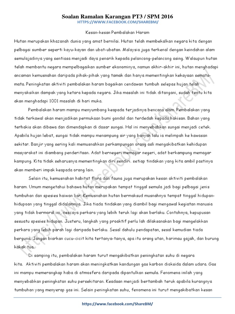 Karangan PT3 Dan SPM 2016 - 01 | PDF