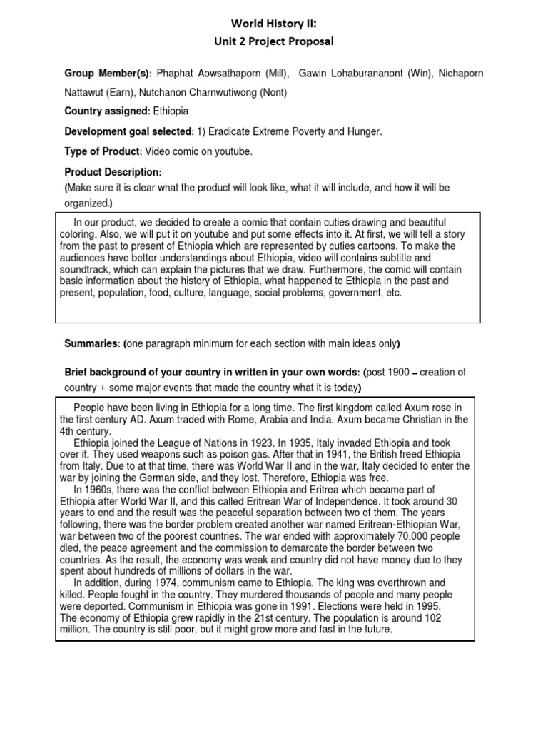 World History II q2 Project Guideline-2 | PDF | Millennium Development ...