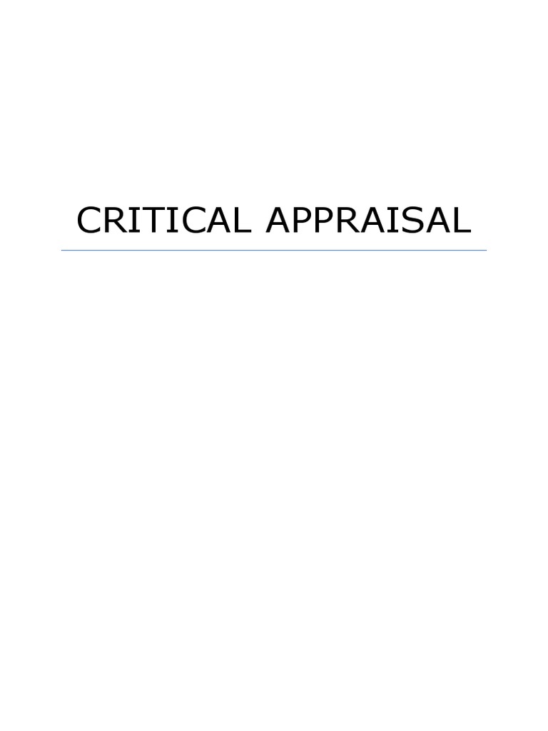 Critical Appraisal Form | PDF | Selang Kepercayaan | Nilai p