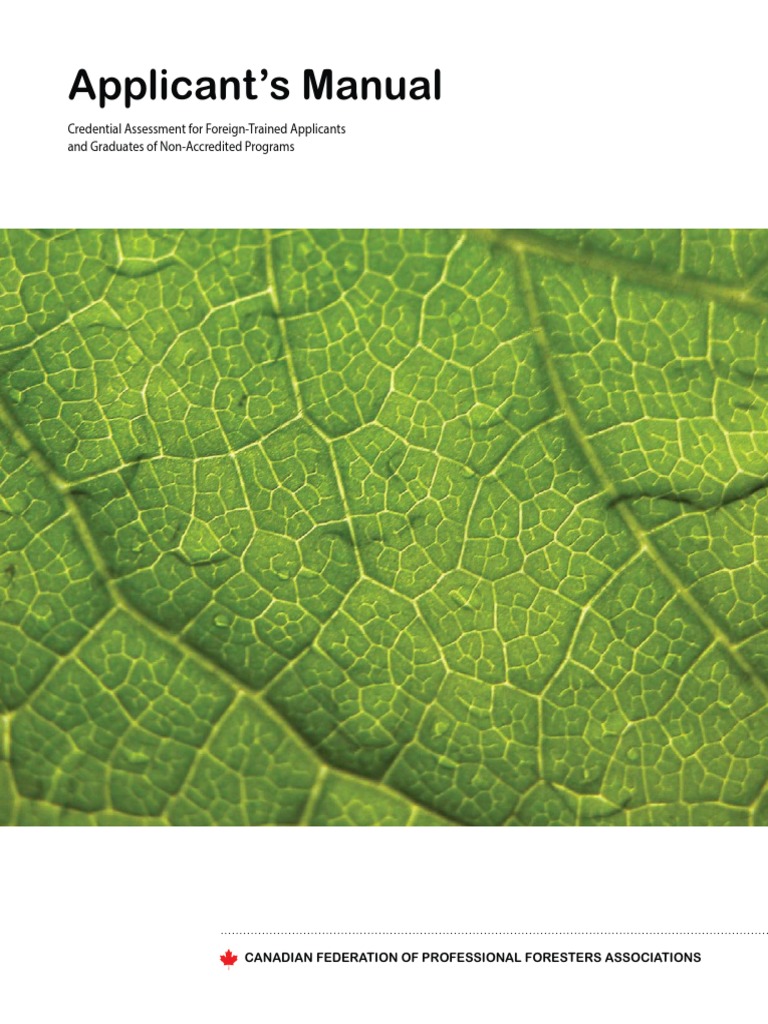 CAP Applicants - Manual | PDF | Forestry | Credential