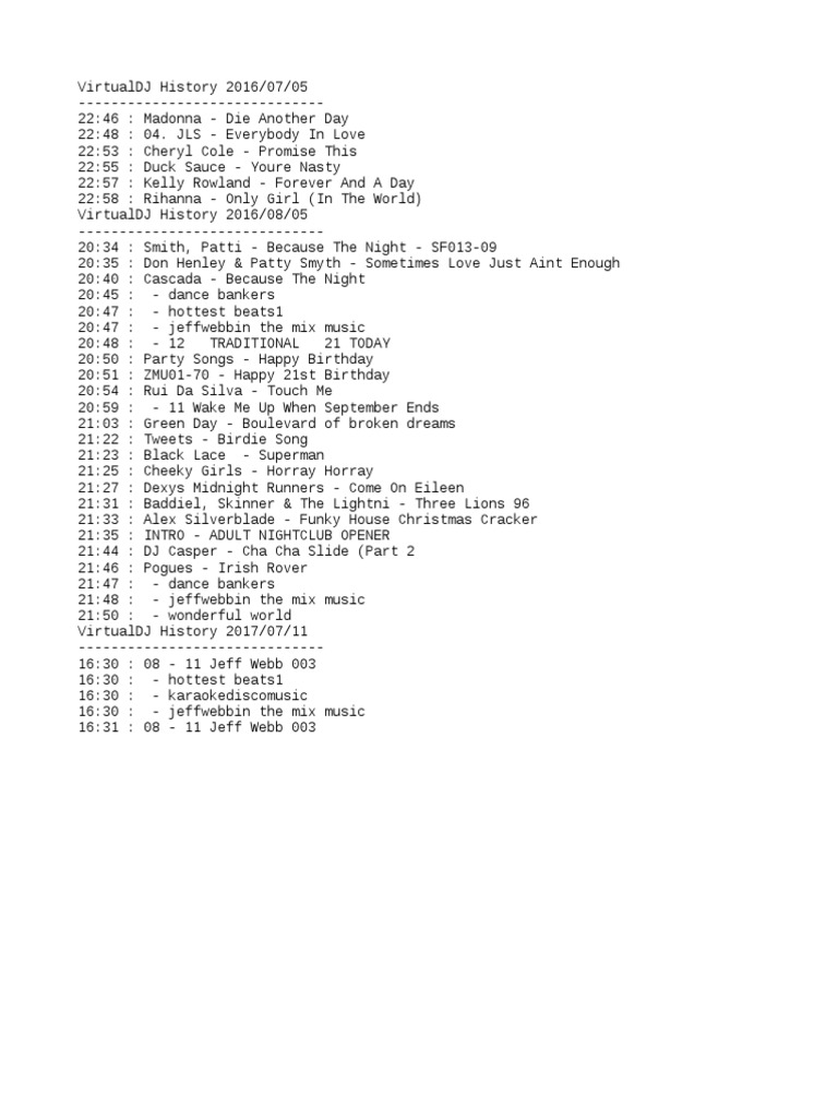 Track List | PDF