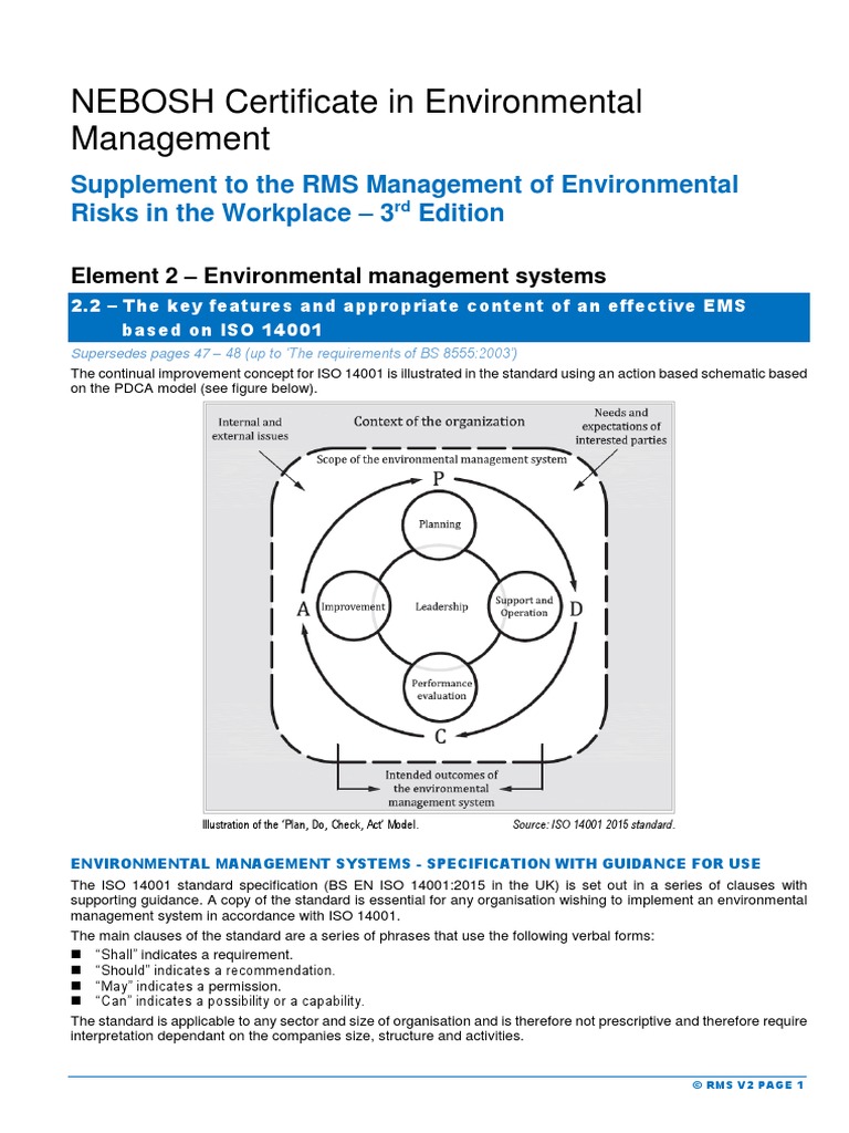 NEBOSH Certificate in Environmental Management | PDF | Audit ...