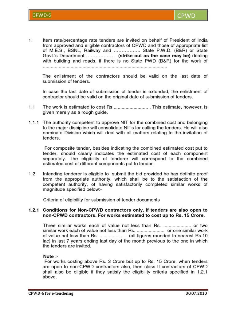 Cpwd-6 For E-Tendering 2 | Download Free PDF | Guarantee | Banks