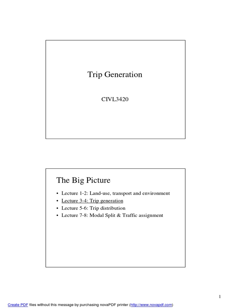 Trip Generation: CIVL3420 | PDF | Regression Analysis | Dependent And Independent Variables