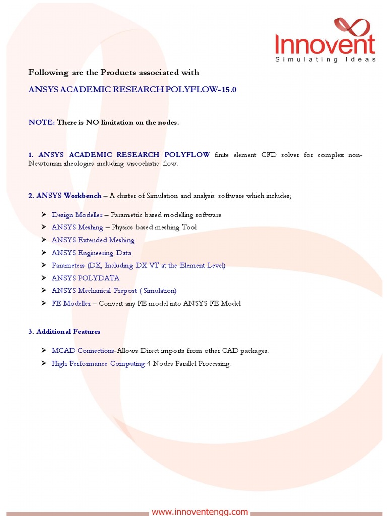 Ansys Academic Research Polyflow - 15.0 | PDF