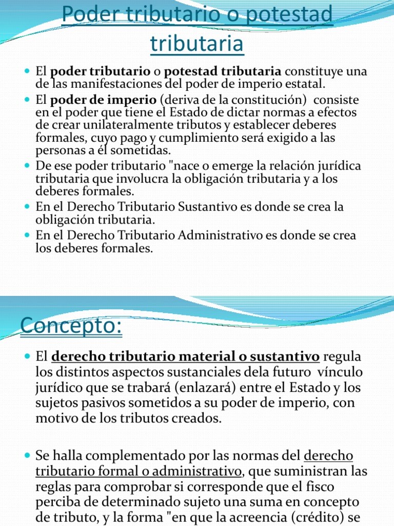 Poder Tributario o Potestad Tributaria | PDF | Pagos | Justicia