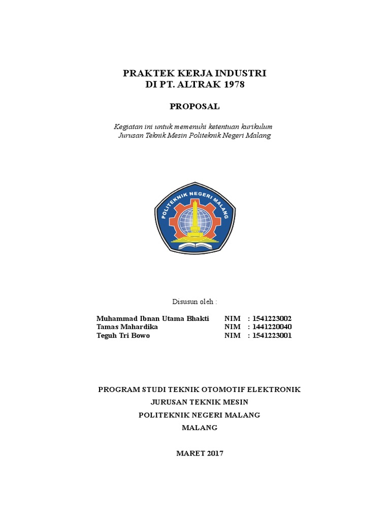 Proposal PKL PT Inka | PDF