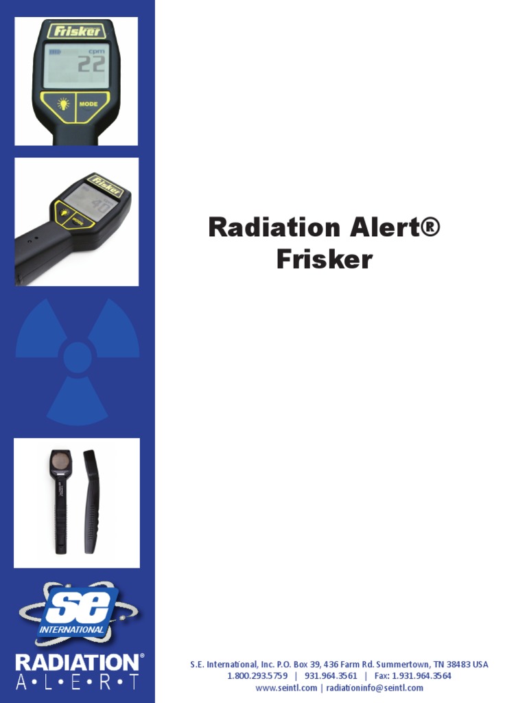 Radiation Frisker Operation Manual English | Gamma Ray | Radionuclide