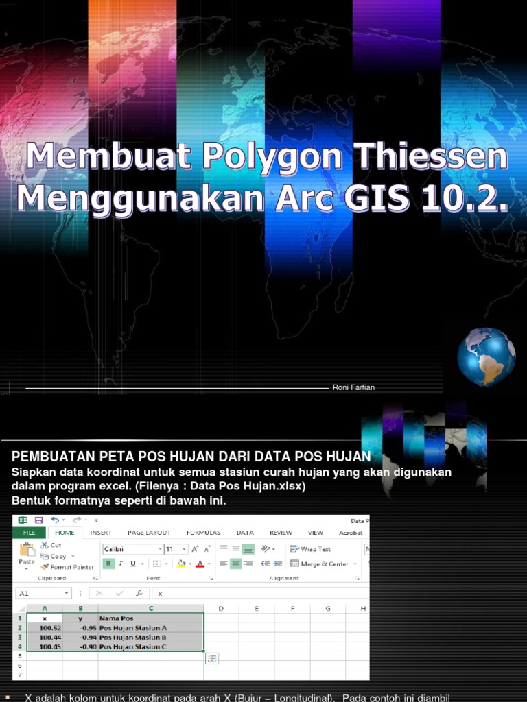 03 Membuat Polygon Thiessen Menggunakan Arc GIS 10 | PDF