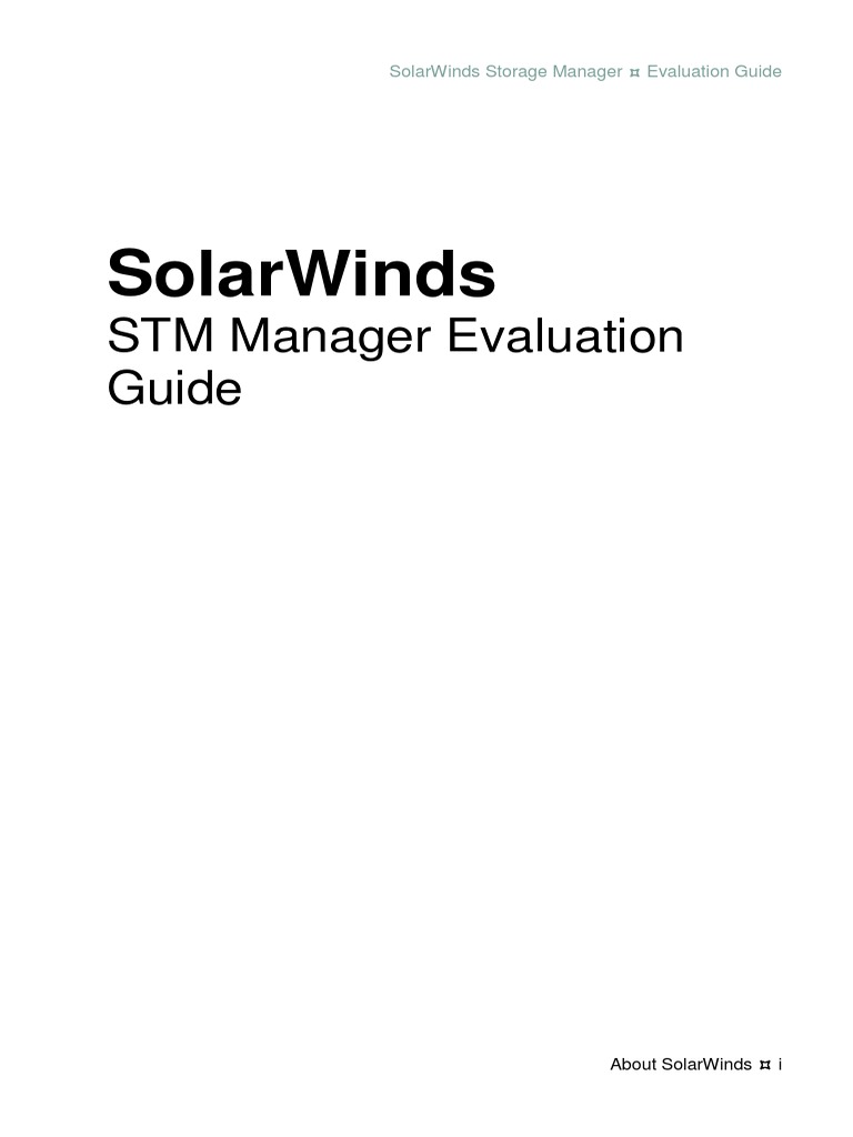Solarwinds Stm Manager Evaluation Guide Pdf Web Server Internet And Web