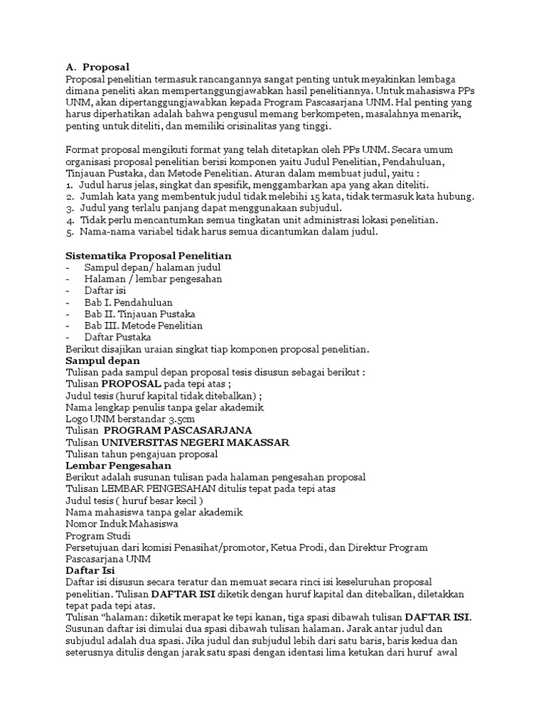 Panduan Penulisan Proposal Tesis | PDF