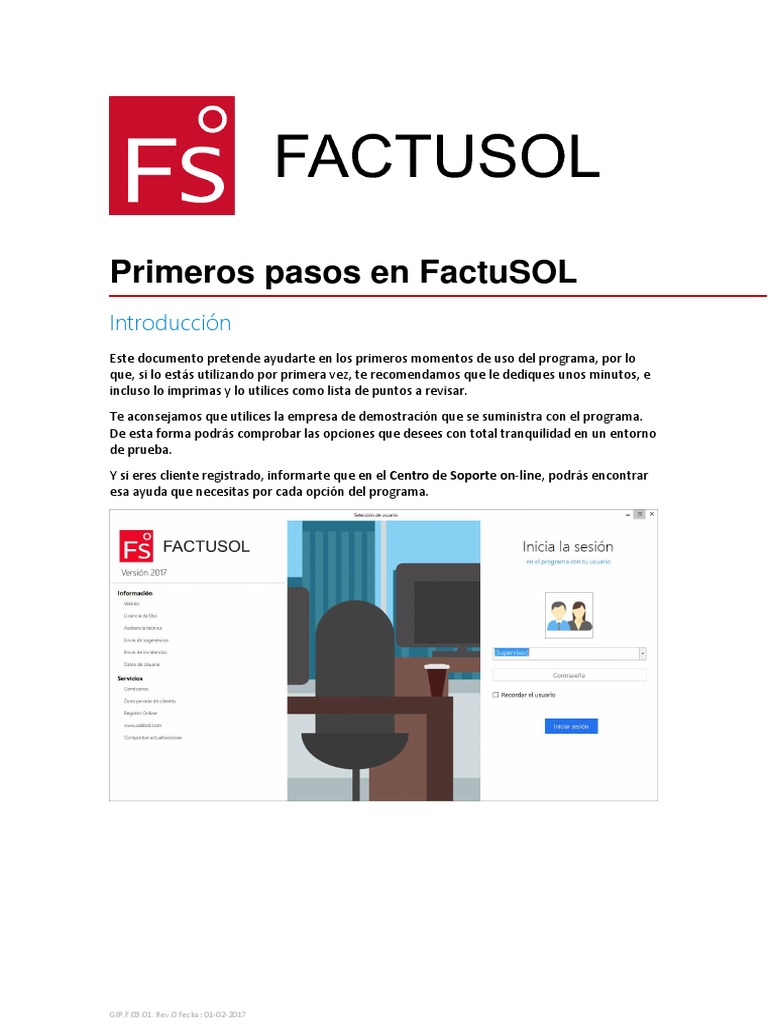 FACTUSOL Primeros Pasos 2017 | PDF | Ventana (informática) | Impresora (Computación)