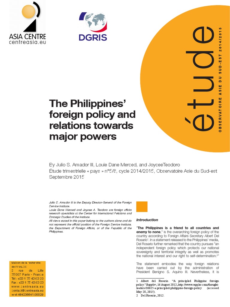 Philippine Foreign Policy Overview | PDF | Association Of Southeast ...