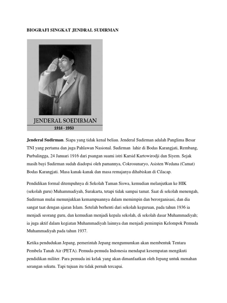 Biografi Singkat Jendral Sudirman | PDF