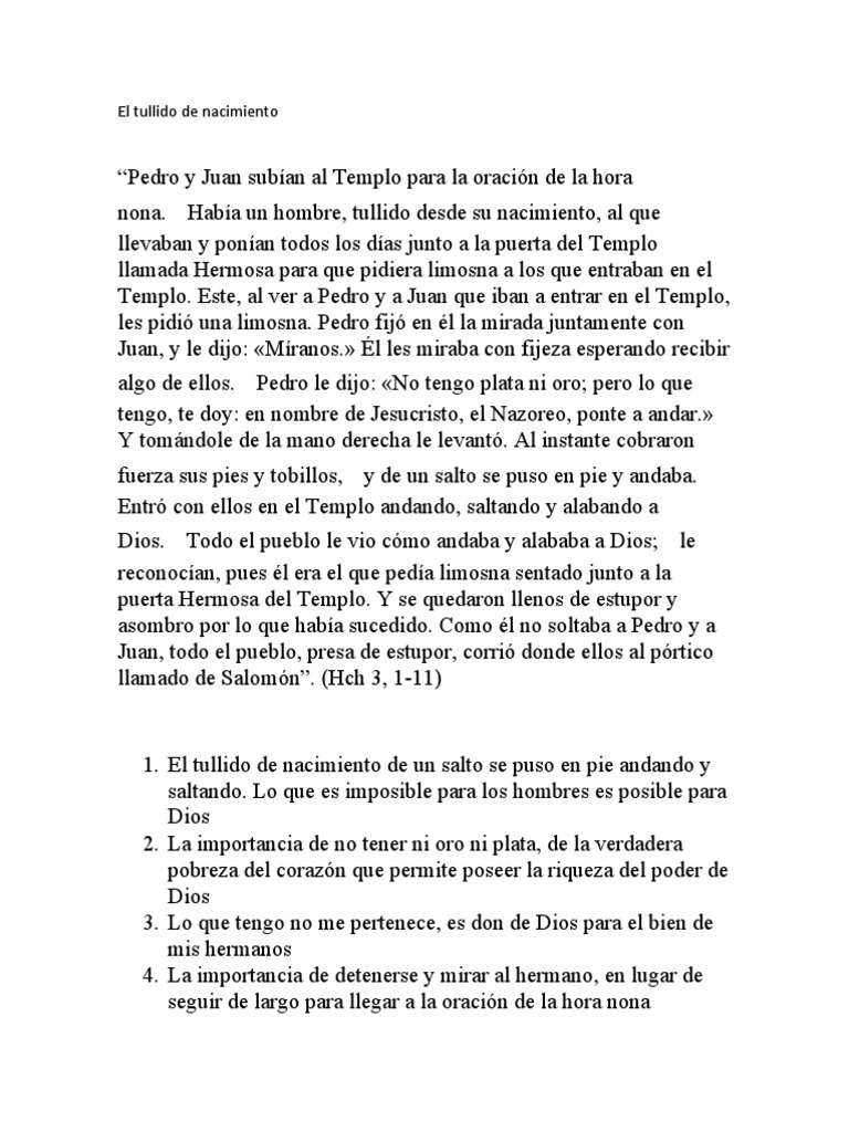 El Tullido de Nacimiento | PDF