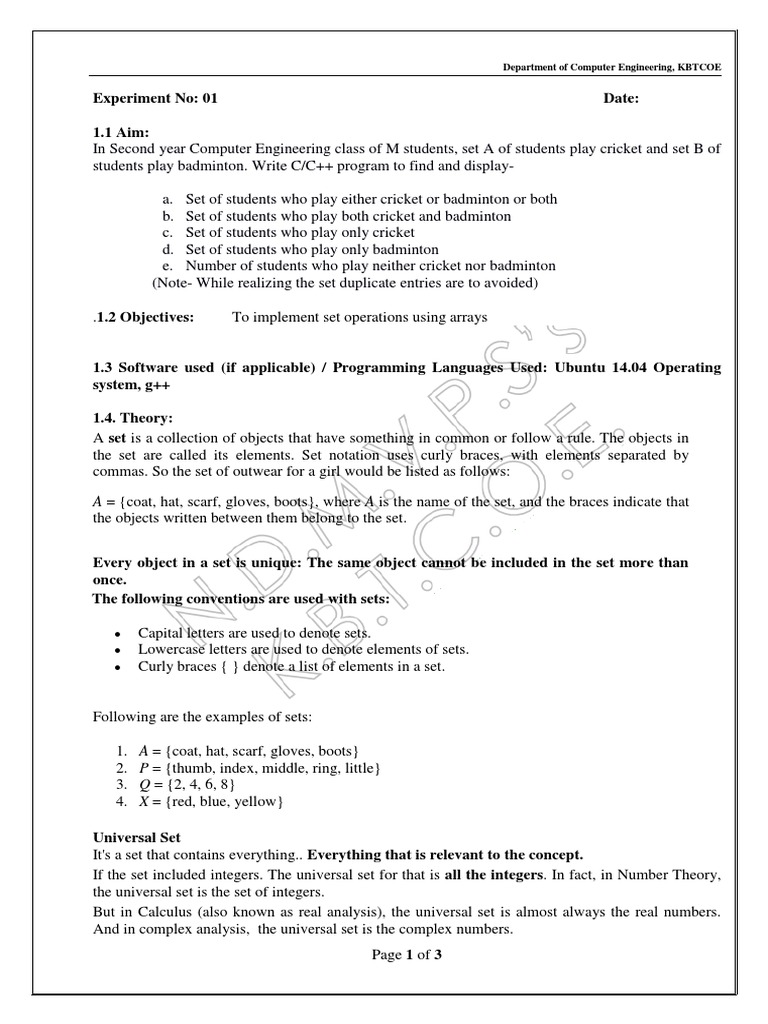 Assign 1 Sppu Oop | PDF | Set (Mathematics) | Empty Set Assign 1 Sppu Oop | PDF | Set (Mathematics) | Empty Set