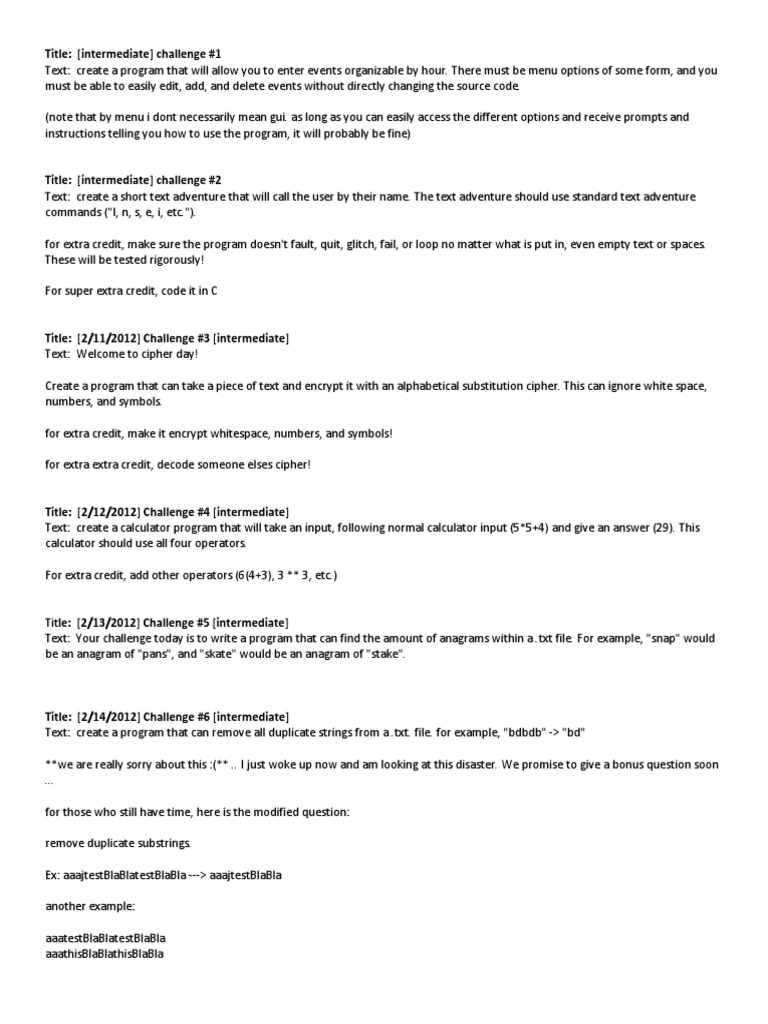 Daily Programmer Intermediate Pdf Function Mathematics Pointer Computer Programming