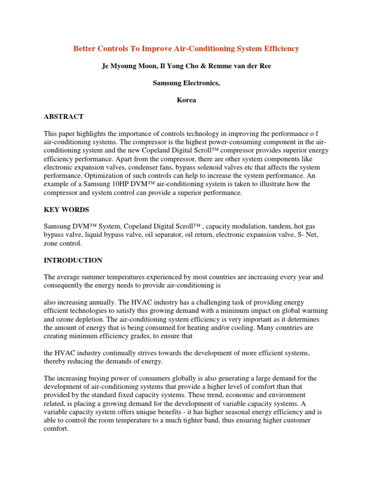 Better Controls To Improve AC System Efficiency | PDF | Air ...